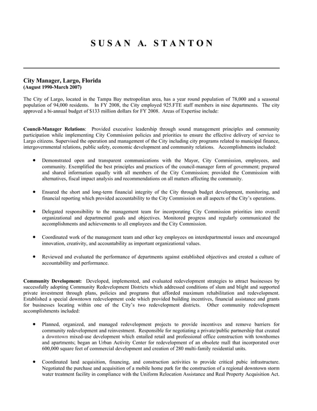 Susan A. Stanton Management Professional | PDF