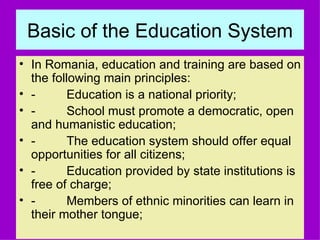 The Education System In Romania | PPT