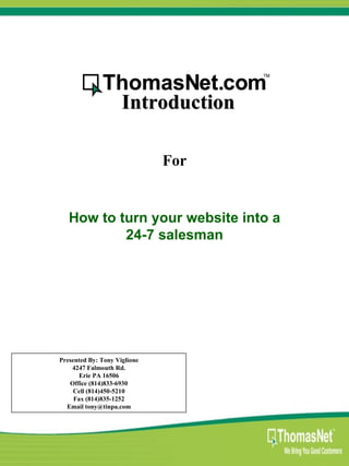 ThomasNet Internet Marketing Introduction | PPT | Search | Internet