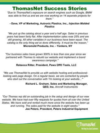 ThomasNet Internet Marketing Introduction | PPT | Search | Internet