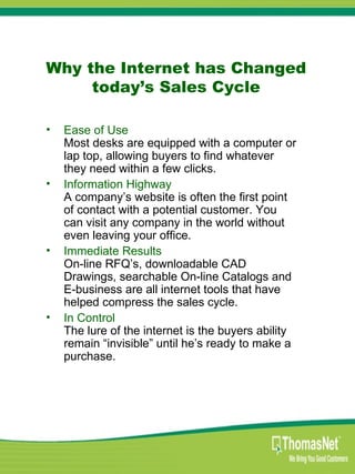 ThomasNet Internet Marketing Introduction | PPT | Search | Internet