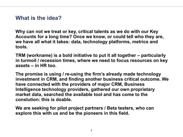 TRM Concept & Sample Delivarbales 0811.11 | Resume Writing and Advice ...