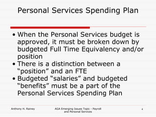 Payroll And Personal Services | PPT