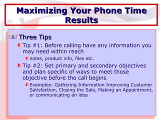 Tactics For Improving Telephone Sales | PPT