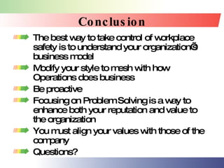 Taking Control Of Workplace Safety | PPT