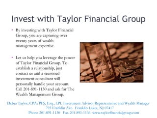 Taylor Financial Group Firm Powerpoint | PPT