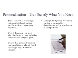 Taylor Financial Group Firm Powerpoint | PPT