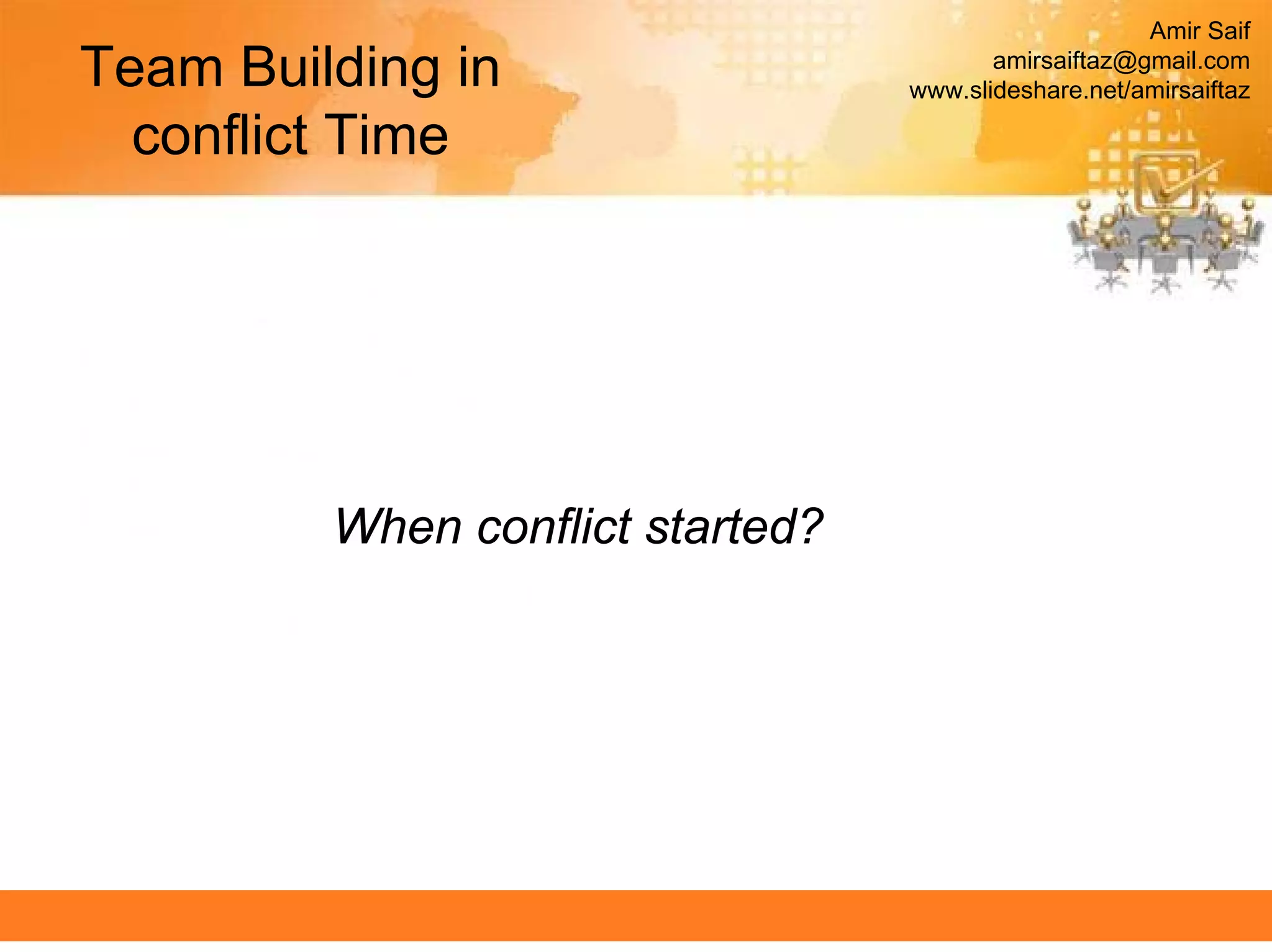 Team Building In Conflict time | PDF