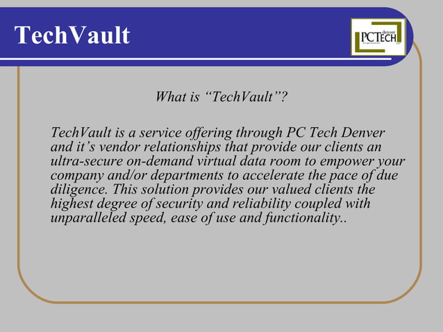 Tech Vault Solution | PPT
