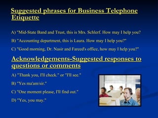Telephone Etiquette | PPT