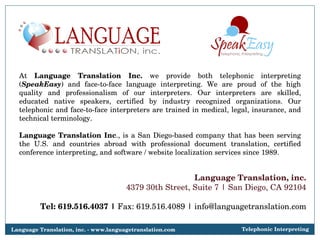Telephone Interpreting - How does it work? | PPT