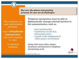 Telephone Interpreting - How does it work? | PPT