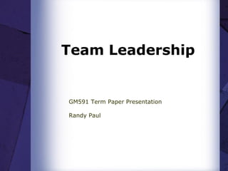 Team Leadership | PDF
