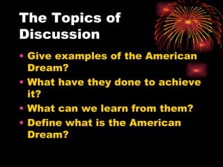 The American Dream | PPT