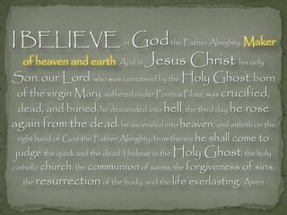The Creed - I Believe In Creation | PDF
