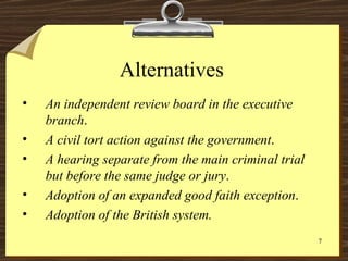 The Exclusionary Rule | PPT