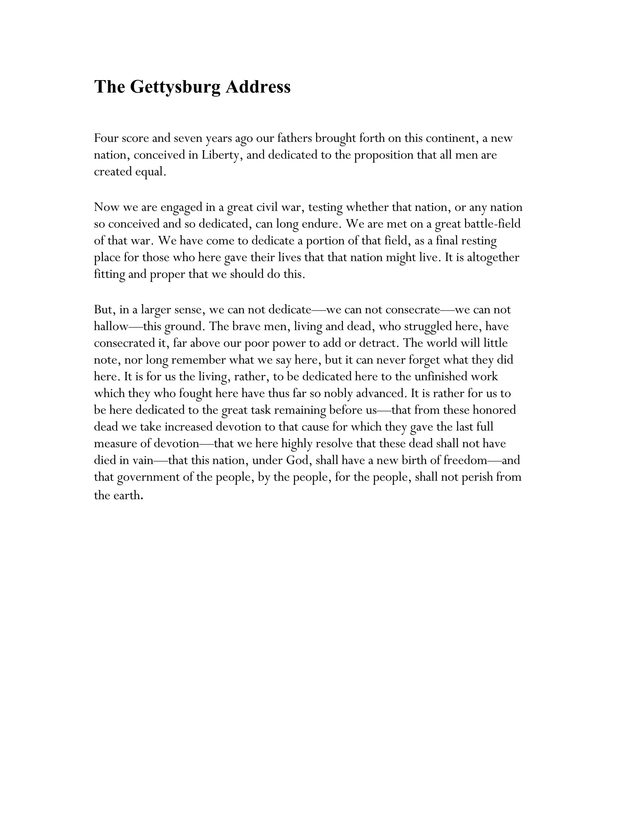 The Gettysburg Address | PDF