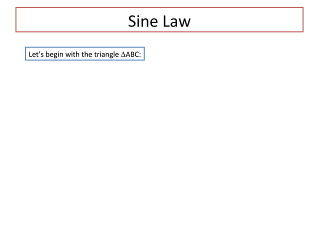 The Sine Law (Animated) | PPS