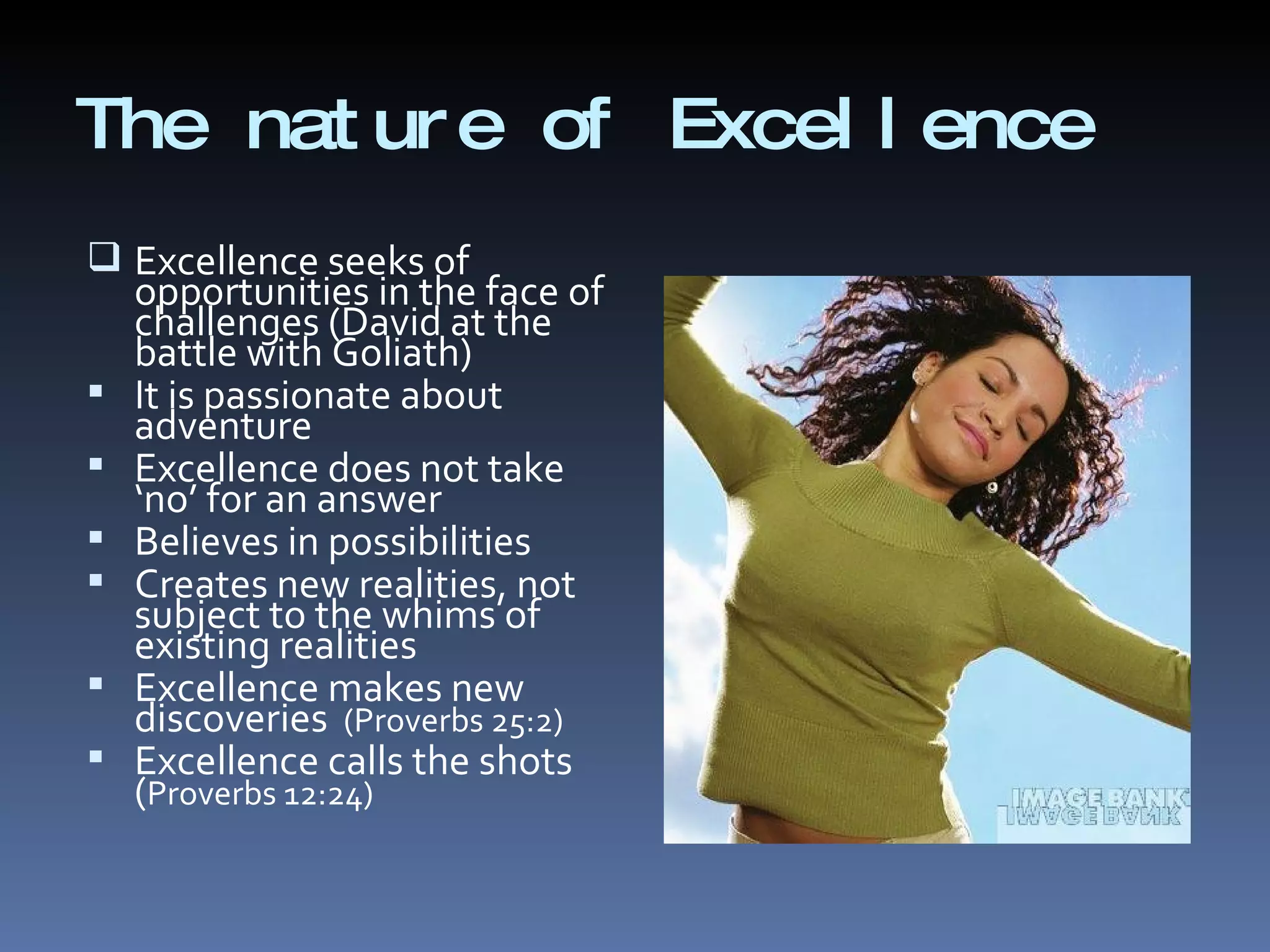 The Spirit Of Excellence | PPT