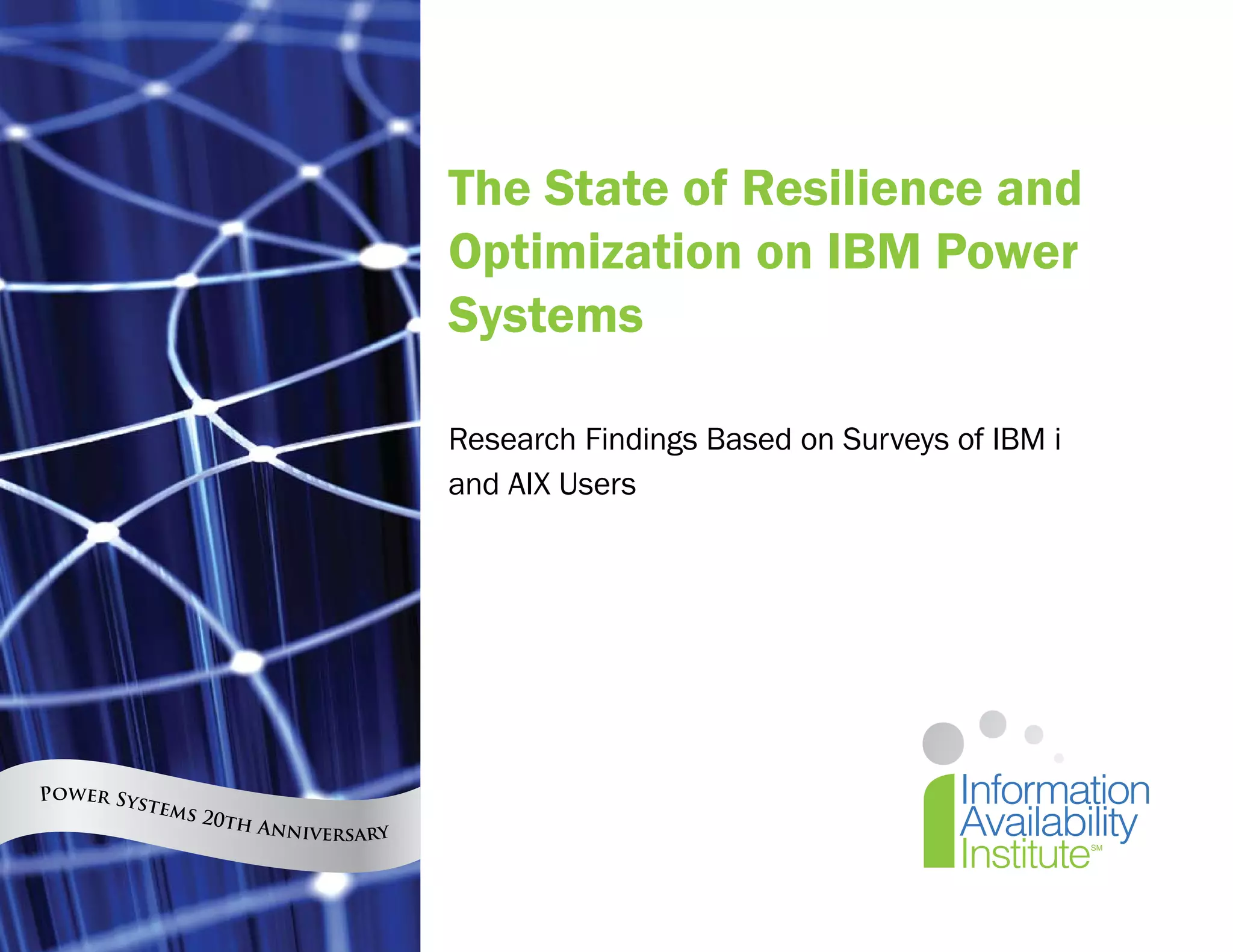 The State Of Resilience And Optimization On Ibm Power Systems | PDF