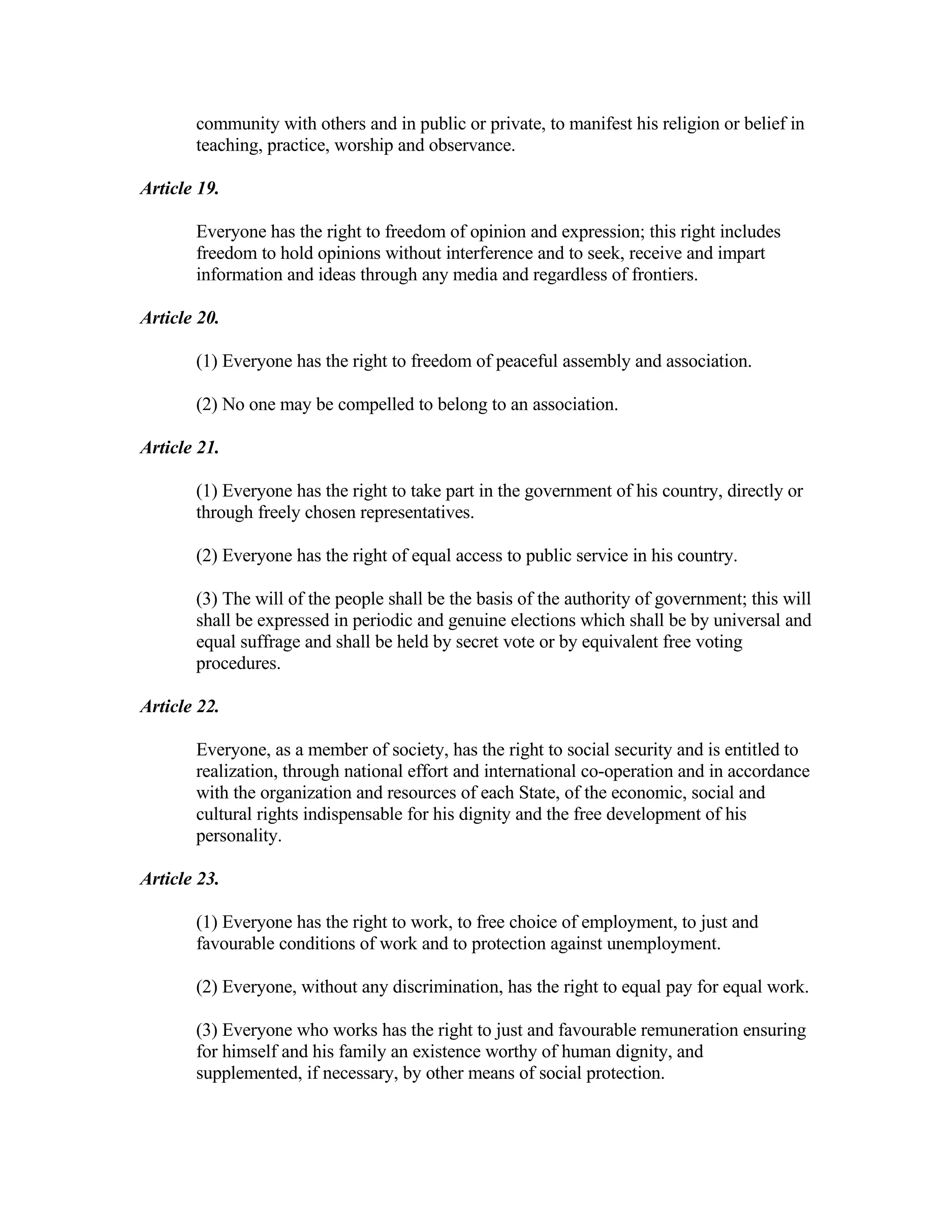 The Universal Declaration Of Human Rights | DOC