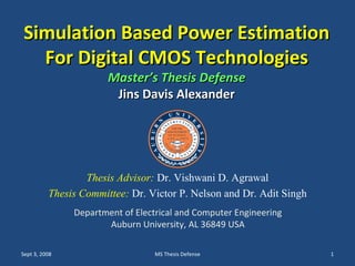 Thesis : Simulation Based Power Estimation Techniques for Digital CMOS ...