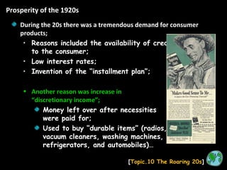 Topic.10 The Roaring 20s | PPT | Alcoholic Beverages | Food & Drink