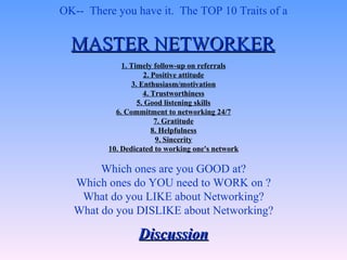 Traits Of A Master Networker | PPT