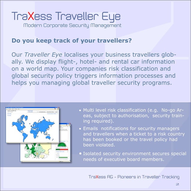 Traxess Traveller Security Solutions English | PDF