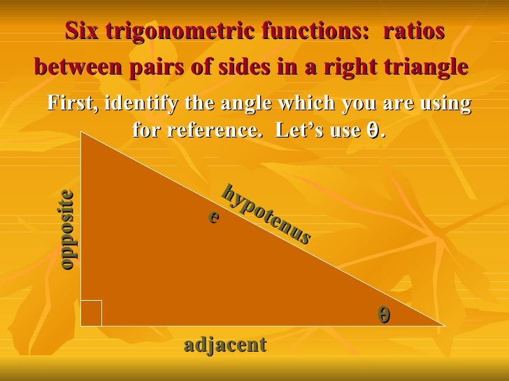 Trigonometric Functions Right Triangles
