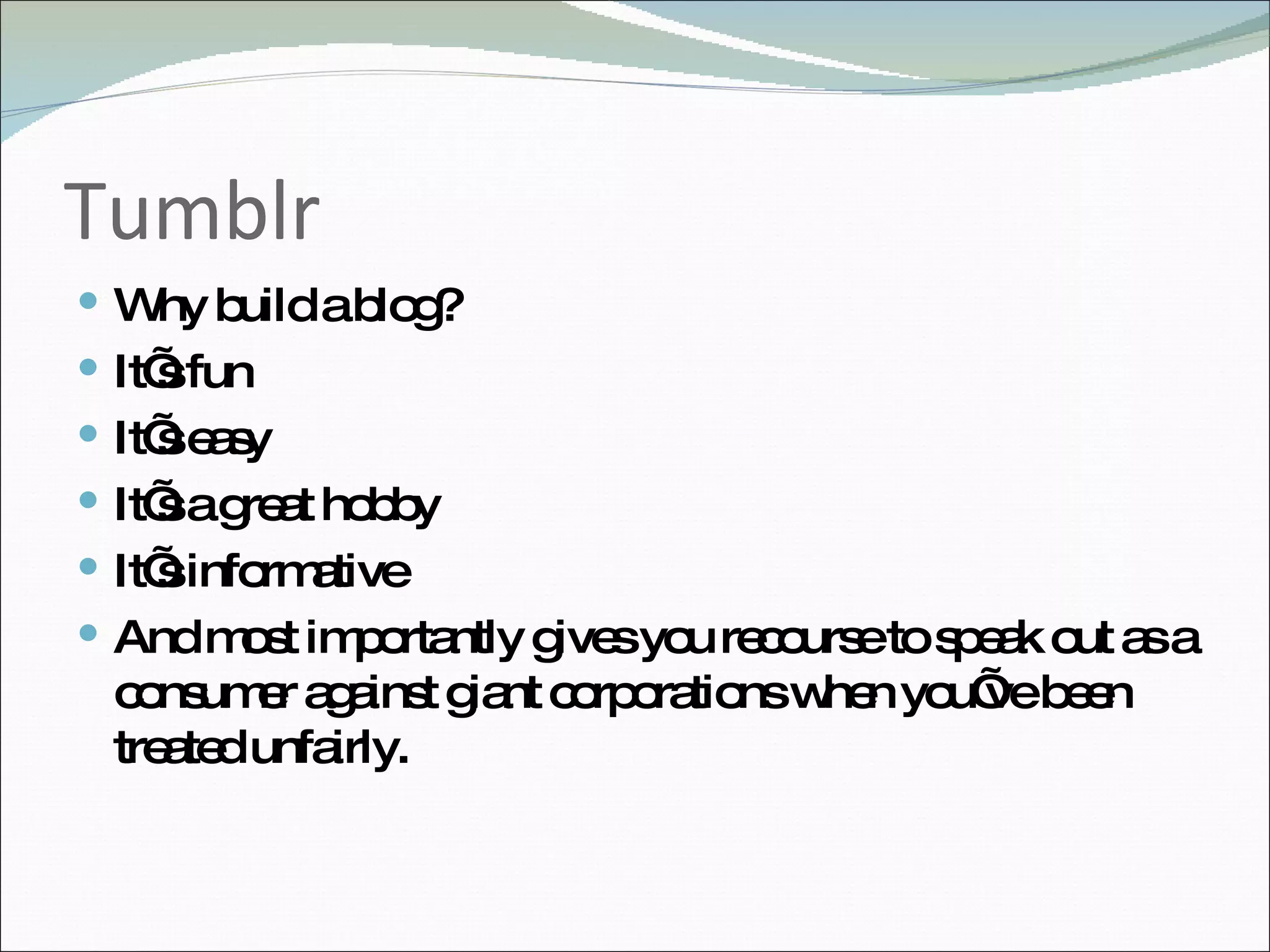 Tumblr presentation | PPT