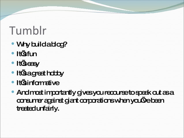 Tumblr presentation | PPT