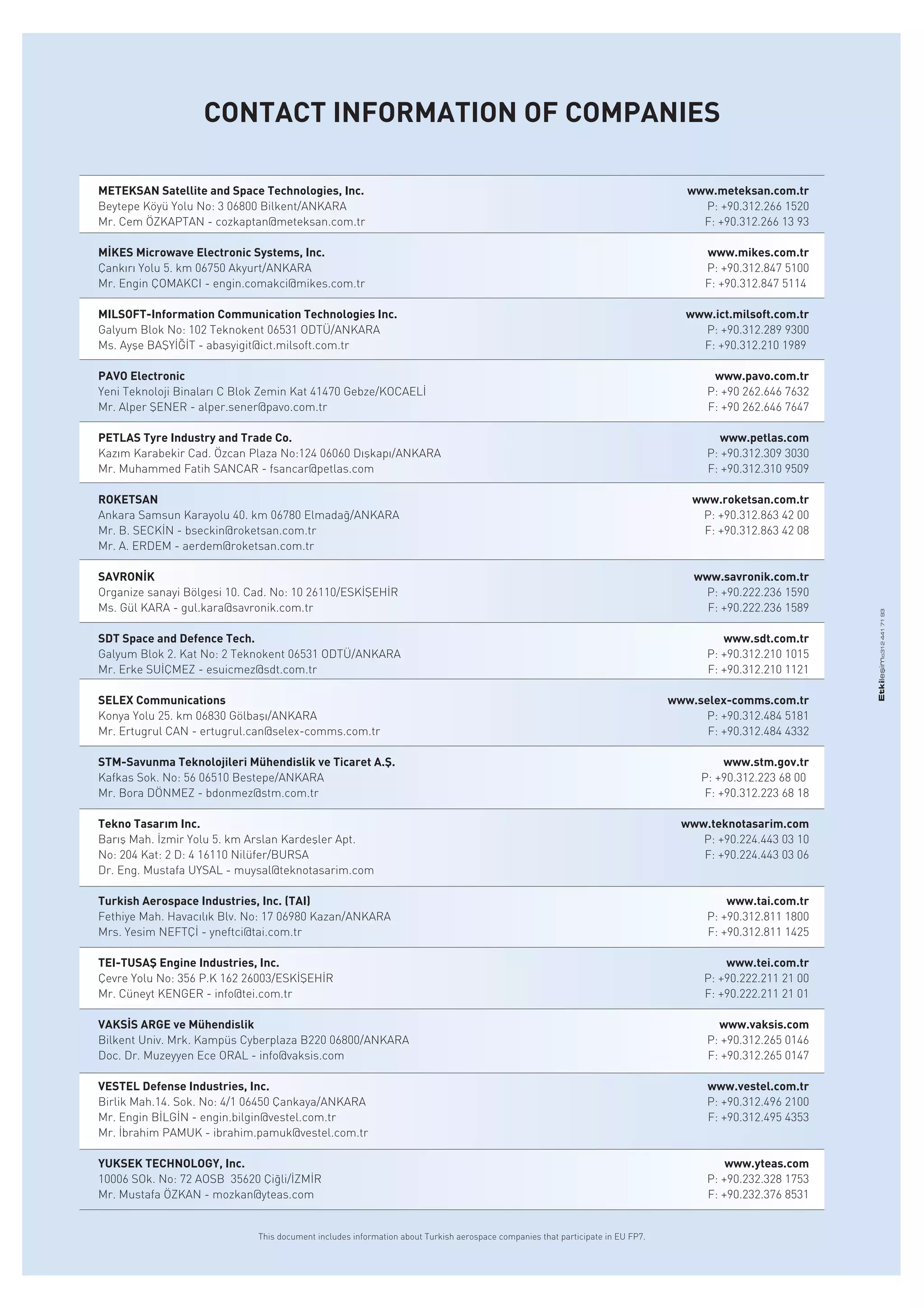 Turkish Aeronautics Capability Matrix Eu Fp7 | PDF