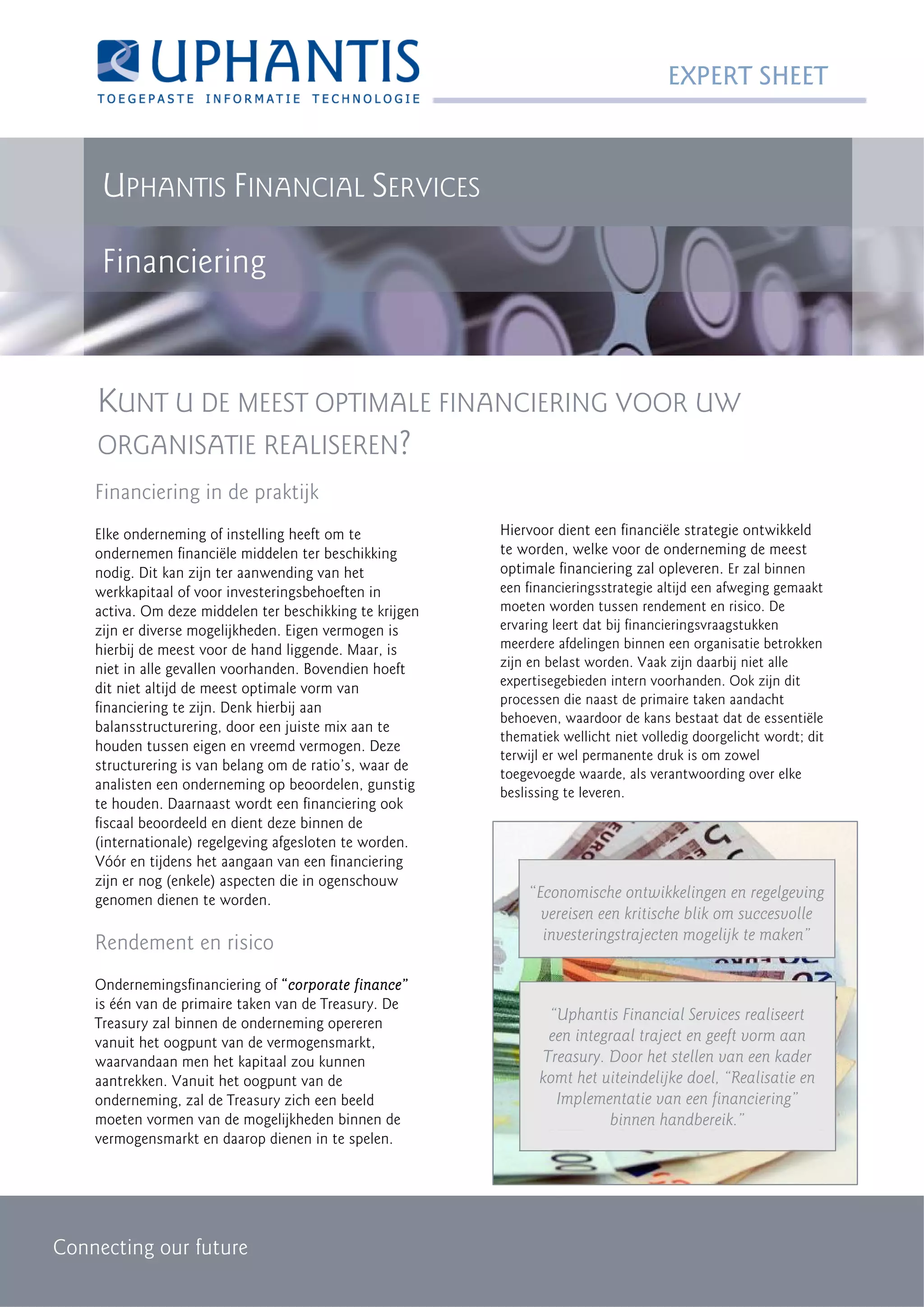 Ufs Expert Sheet Financiering | PDF