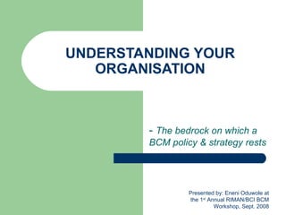 Understanding Your Organisation | PPT