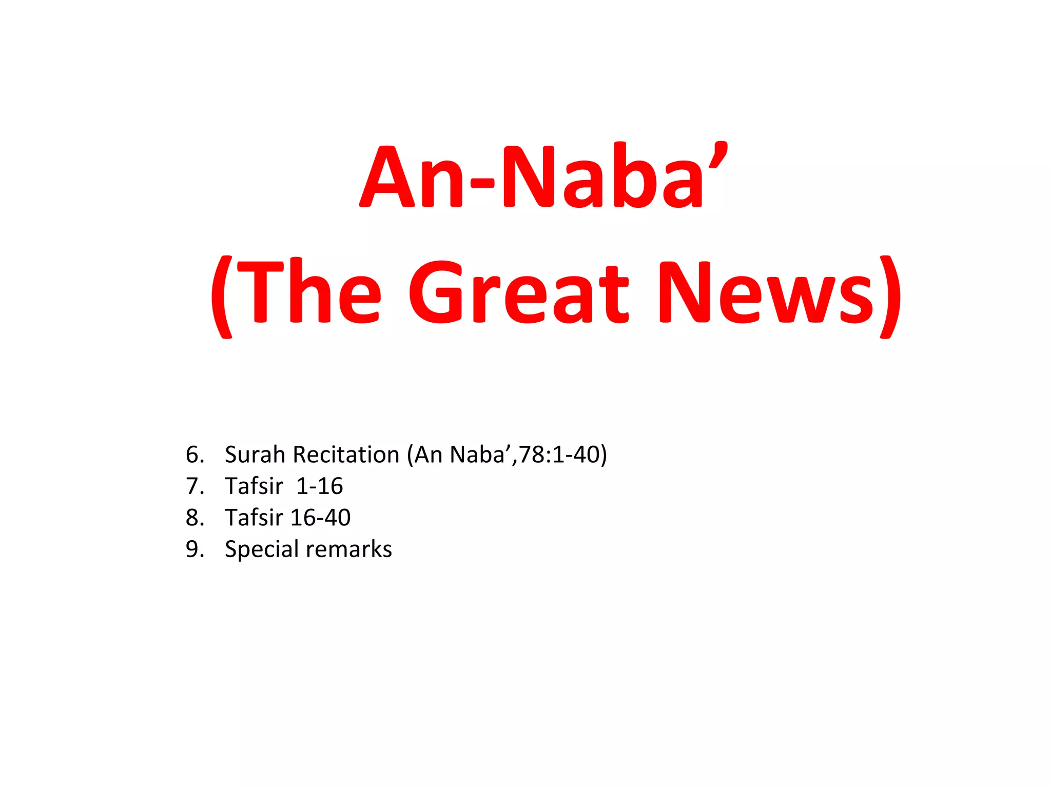 Tafsir Surah An Naba 1 | PPT