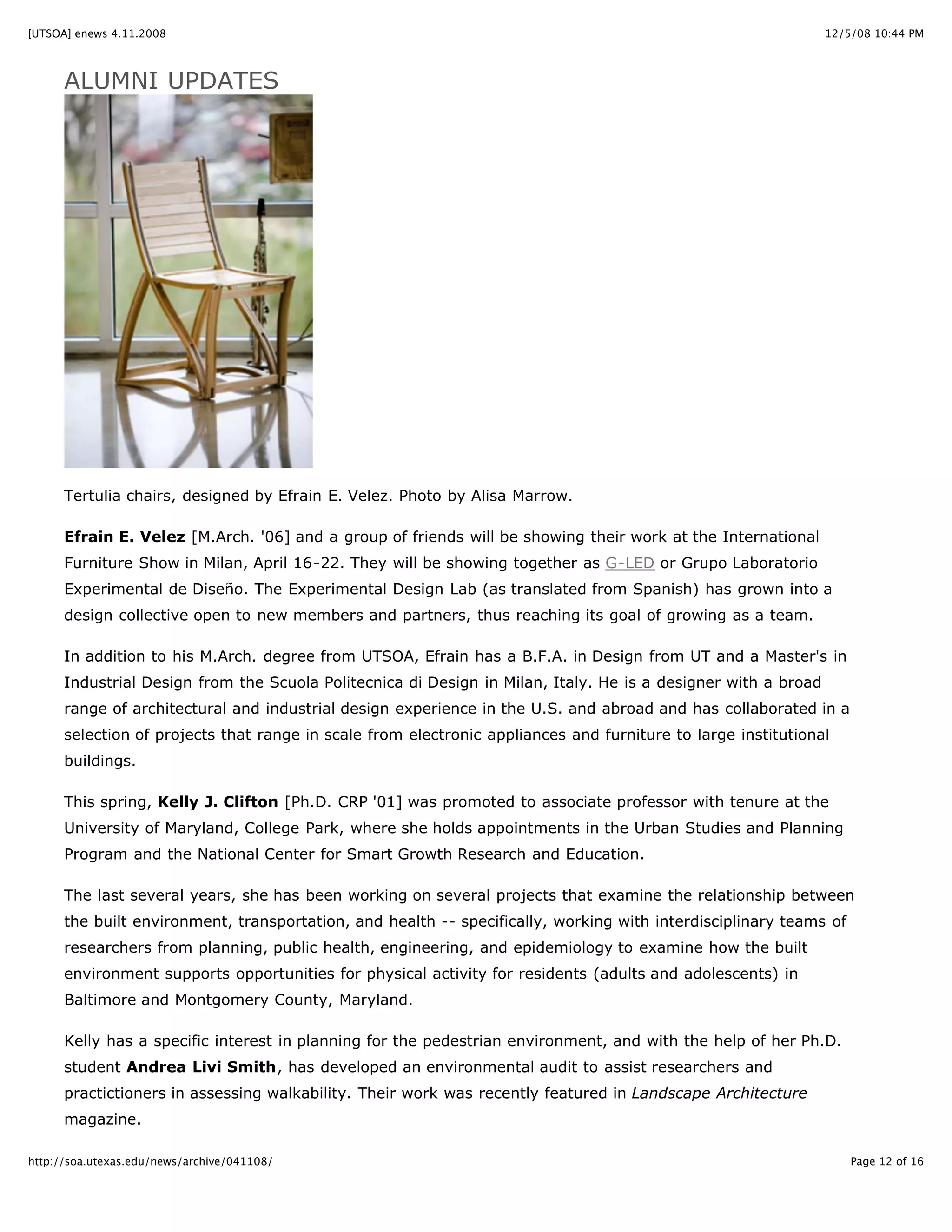 [Utsoa] Enews 4.11.2008