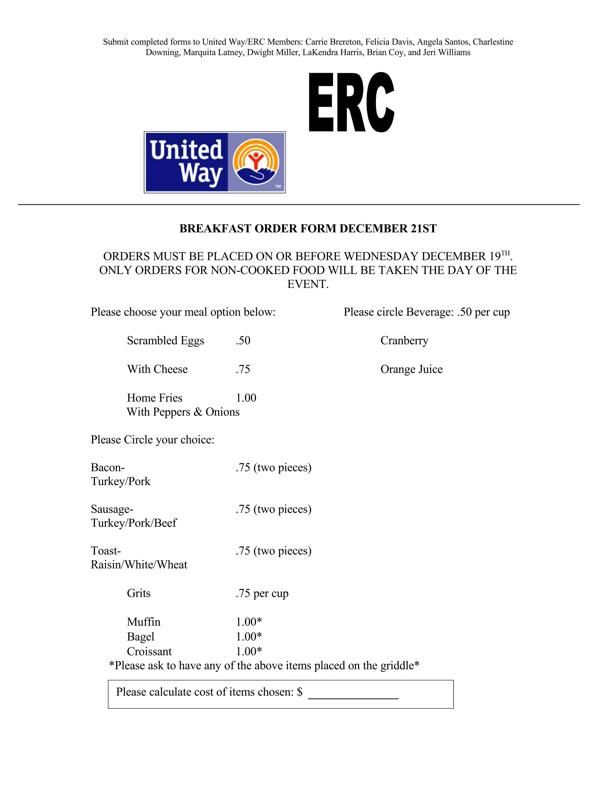 Uw Erc Breakfast | PDF