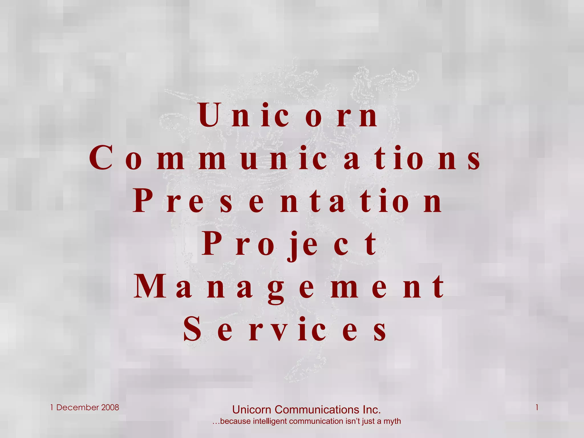 Unicorn Project Mgmt Presentation | PPT