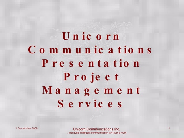 Unicorn Project Mgmt Presentation | PPT