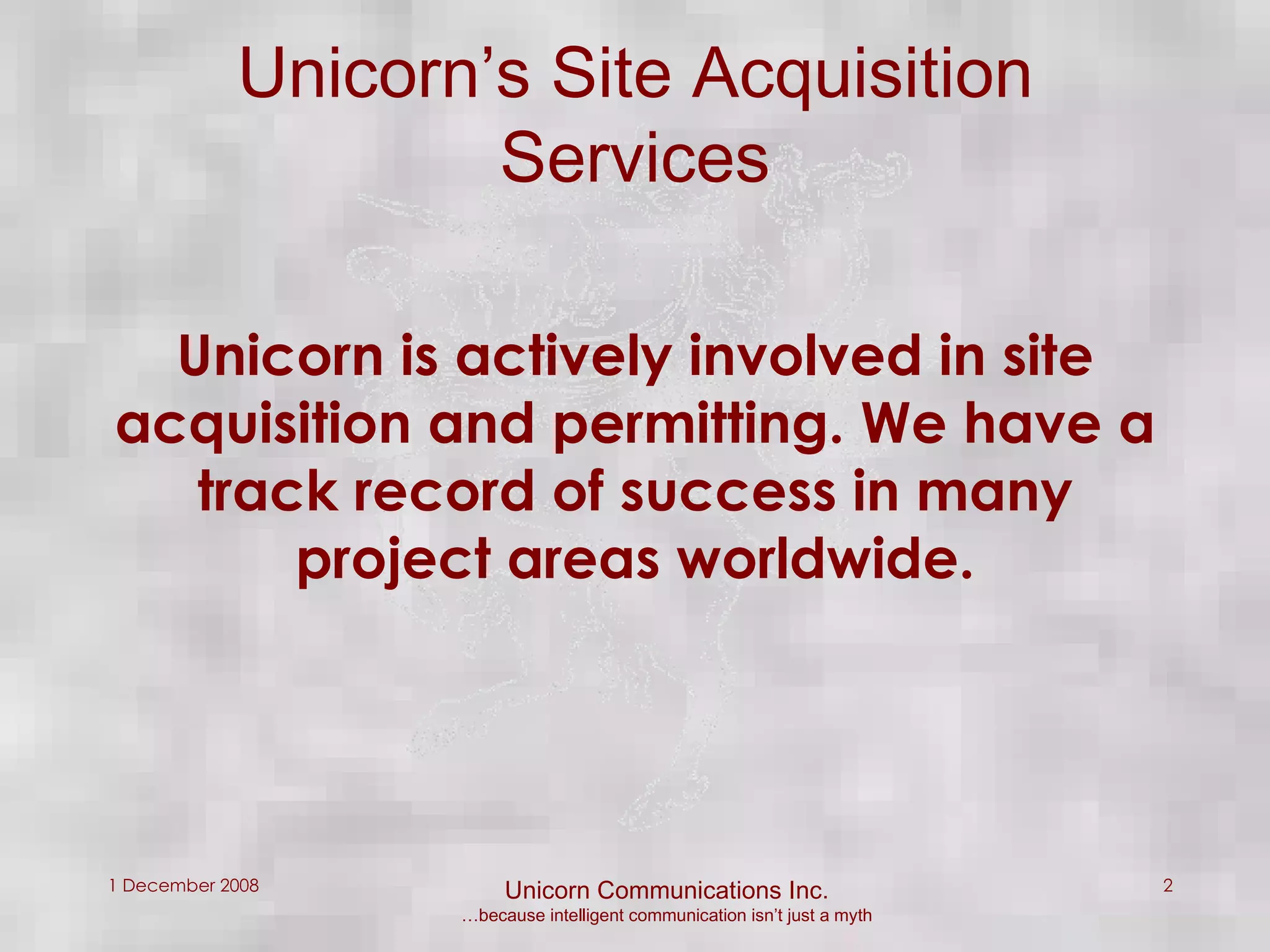 Unicorn Wireless Engineering Presentation | PPT