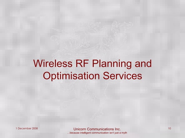 Unicorn Wireless Engineering Presentation | PPT