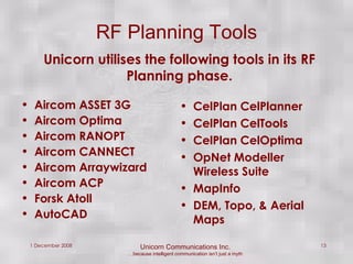 Unicorn Wireless Engineering Presentation | PPT