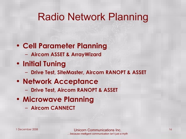 Unicorn Wireless Engineering Presentation | PPT