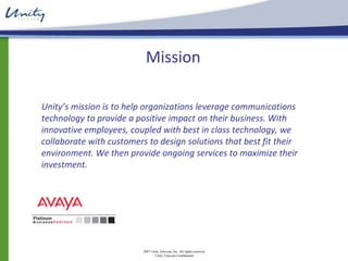 Unity Corporate Dec 2 | PPT