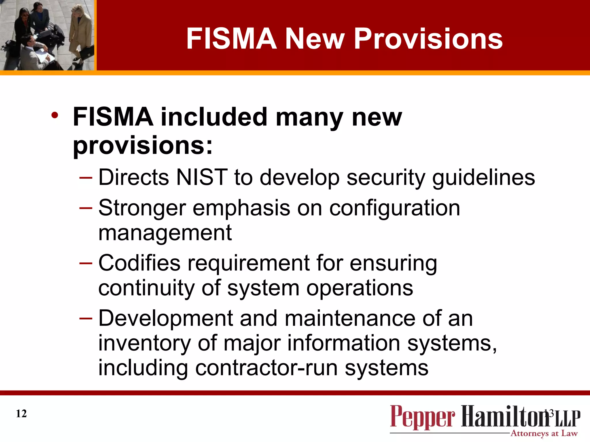 Contractor Responsibilities under the Federal Information Security ...