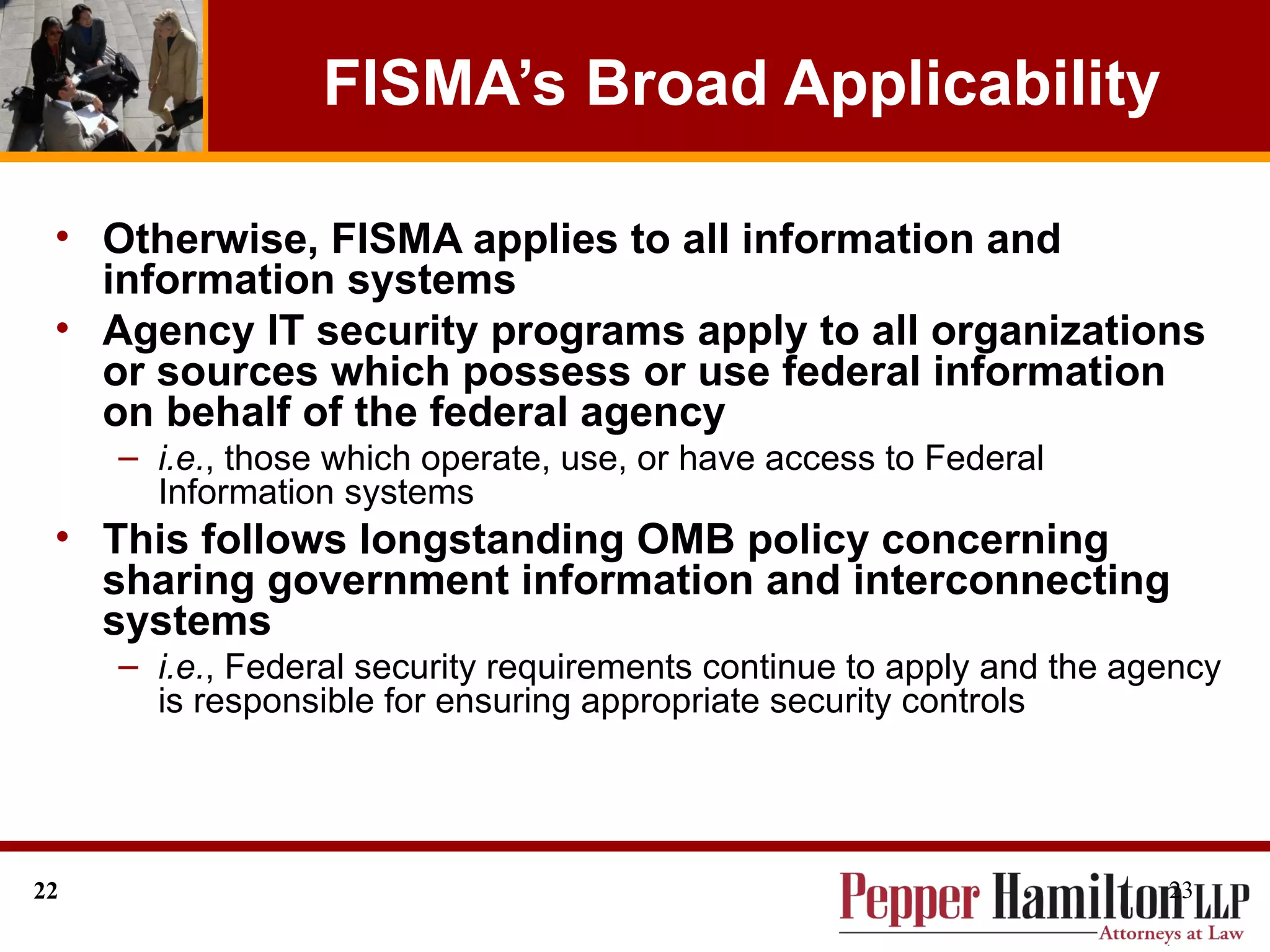 Contractor Responsibilities under the Federal Information Security ...