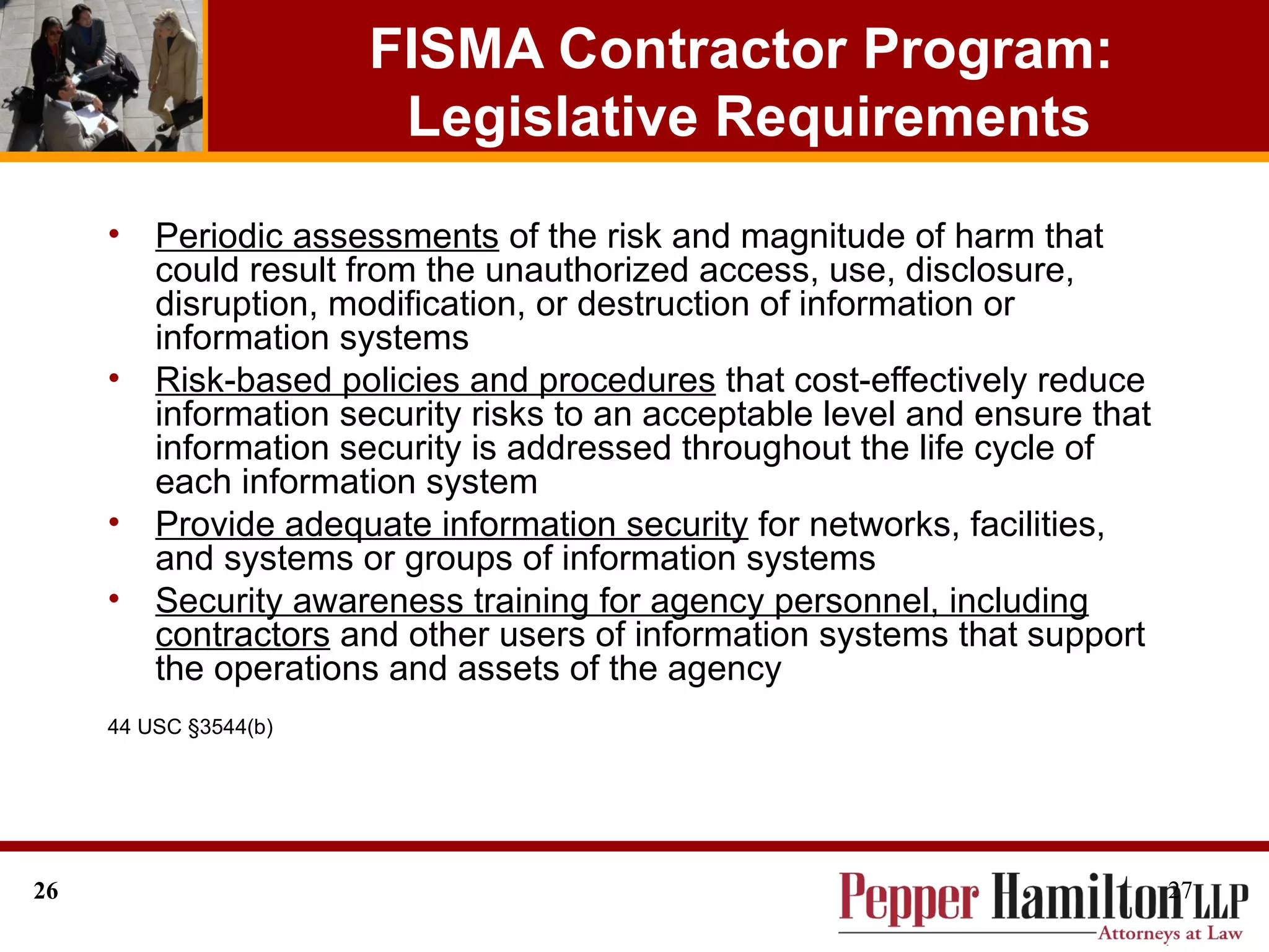Contractor Responsibilities under the Federal Information Security ...