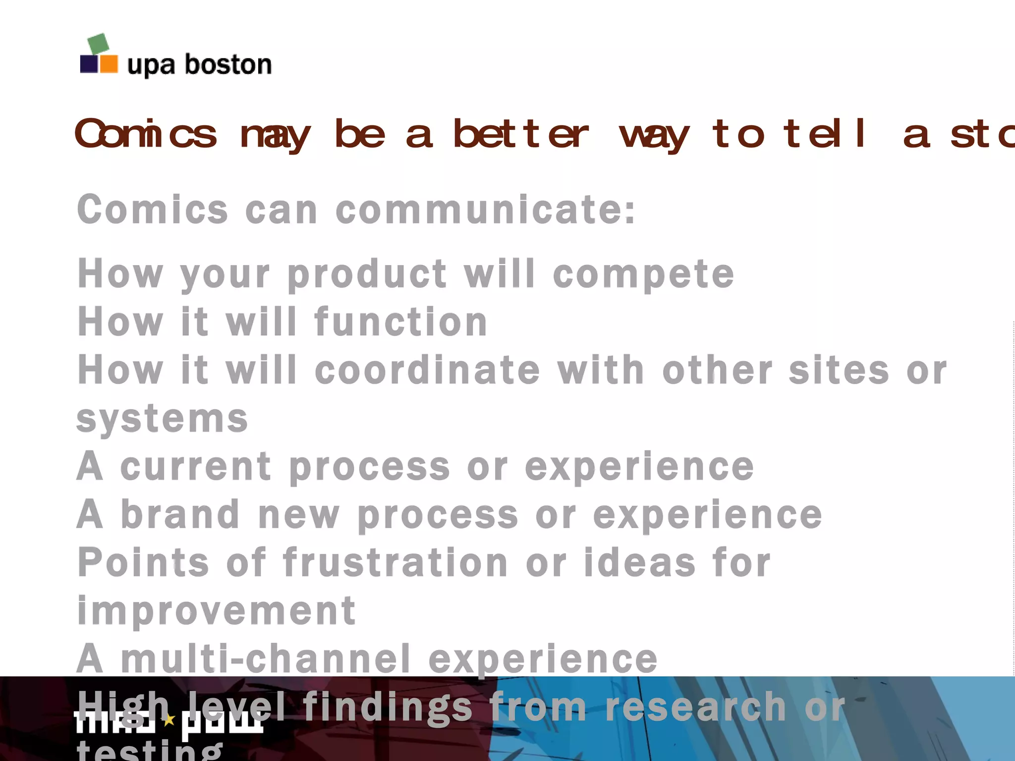 Using Comics In The Design Process Upa Boston Cueva | PPT | Drawing and ...