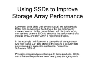 SSDs - Improving Performance of Storage Arrays | PPT